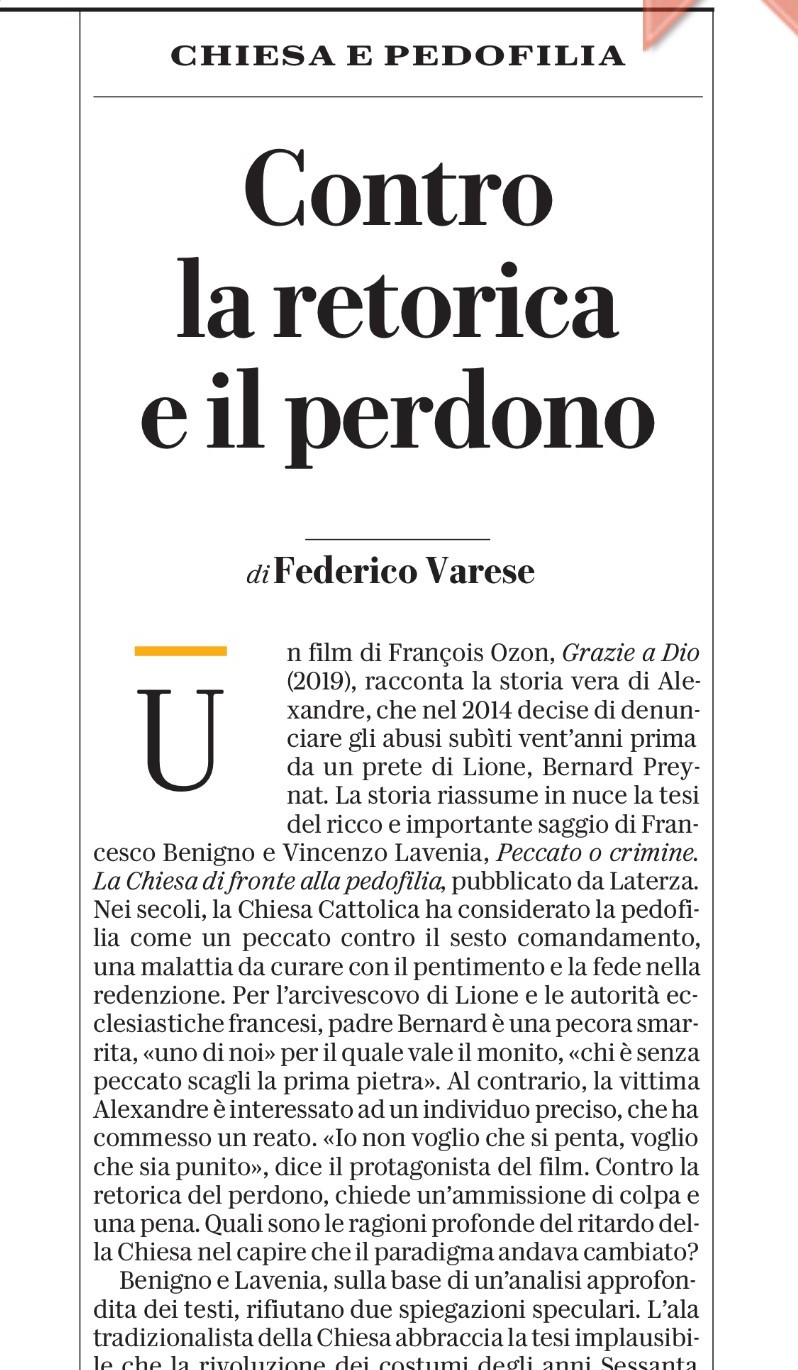 Contro la retorica. Recensione del volume “Peccato o crimine ...