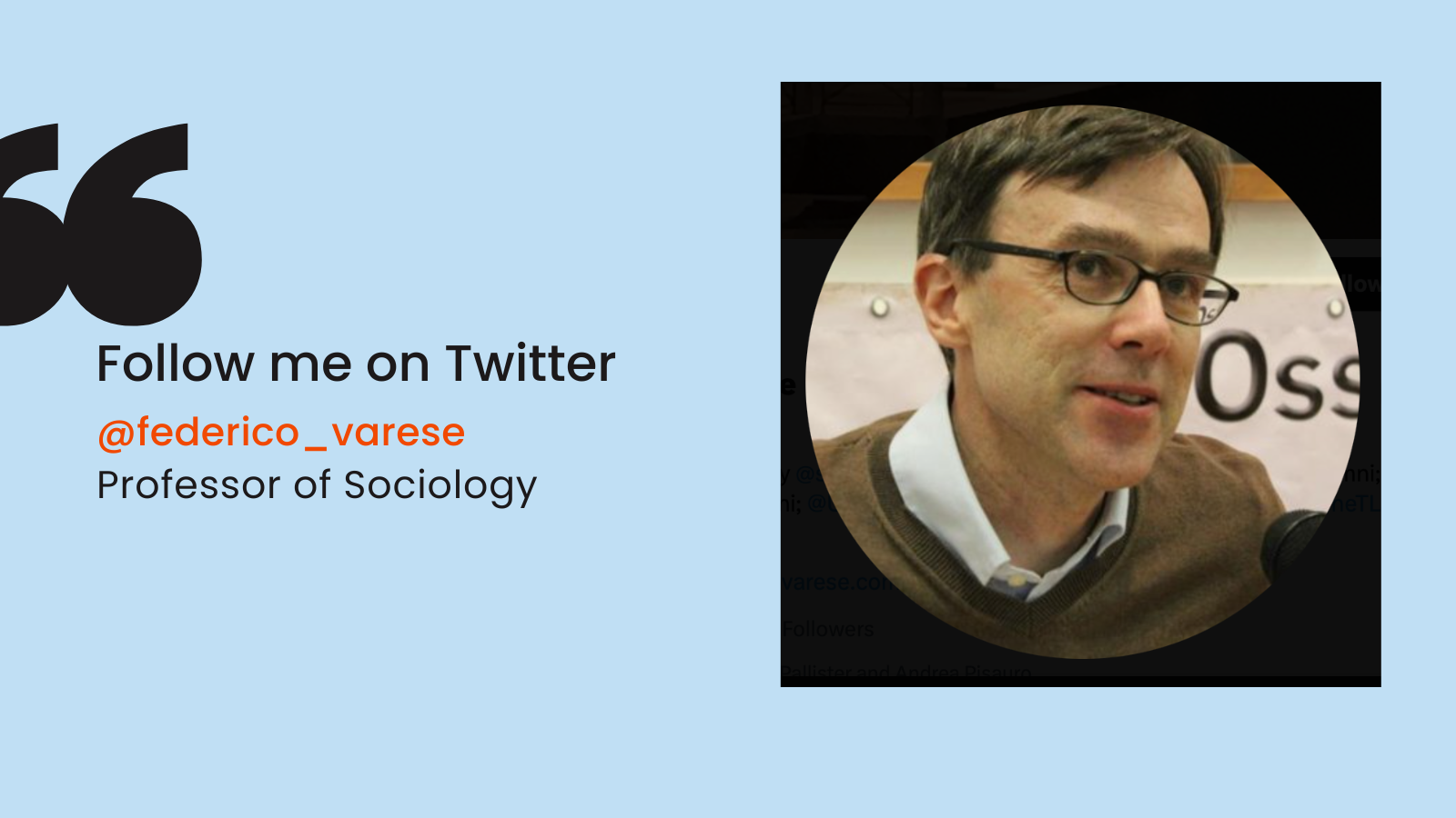 Federico Varese – Author and Professor of Criminology at Oxford University